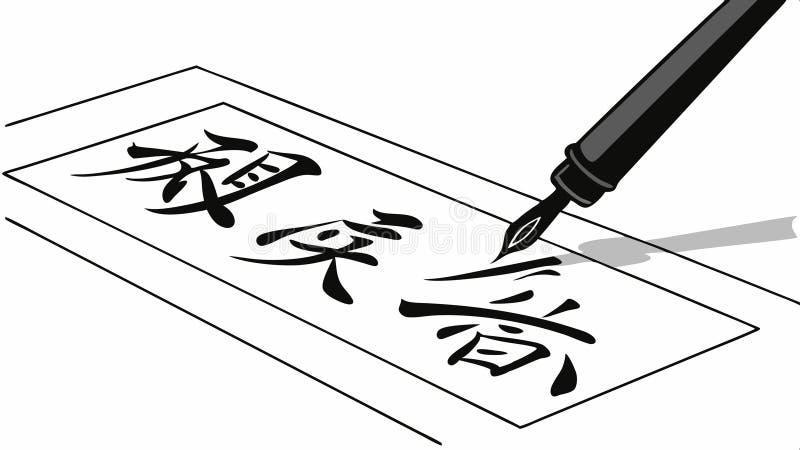 Chinese Calligraphy Brush, Traditional Writing and Artistic Tool Vector ...