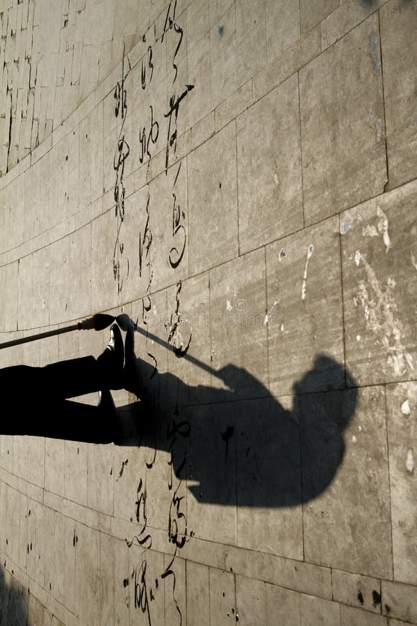 Calligraphy Pen and Writing on Paper Stock Image - Image of hand ...