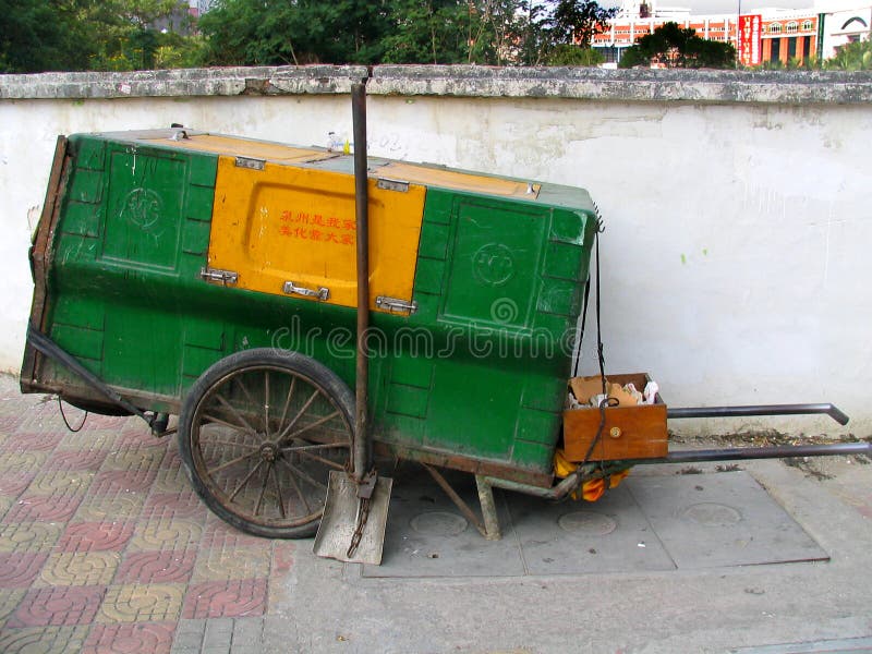 Chinese cart for garbage stock photo. Image of haul, wheel - 387490