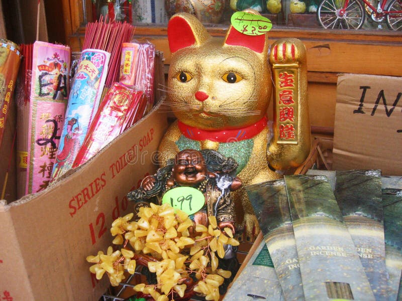 Chinese_Cat stock image. Image of chinatown, statue, buddha - 309911