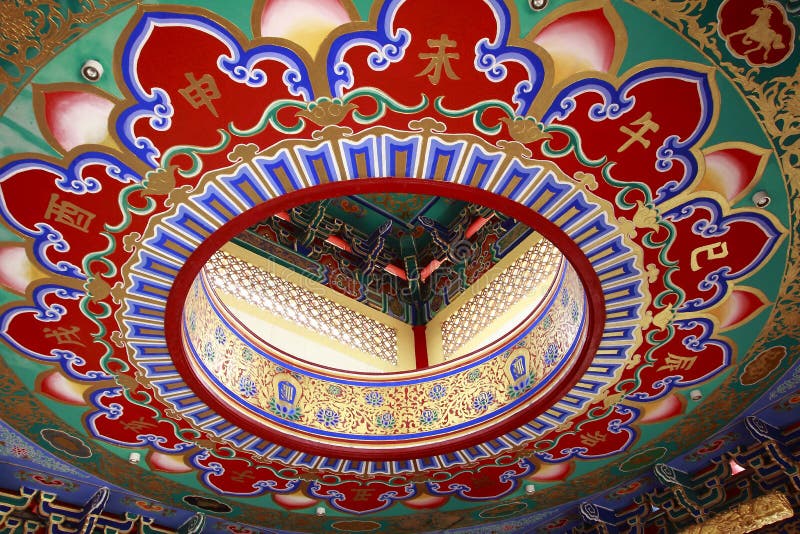 Chinese ceiling stock photo. Image of decoration, gold - 49048470