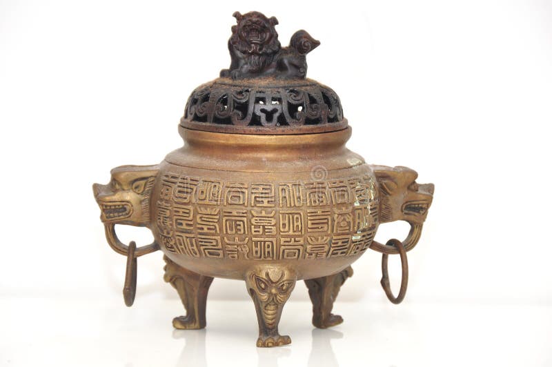 Chinese censer stock photo. Image of burner, metal, jade - 20328284