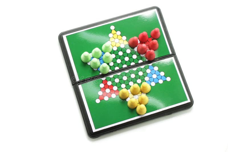 Chinese Checkers Wooden Board Isolated on White Stock Photo - Image of ...