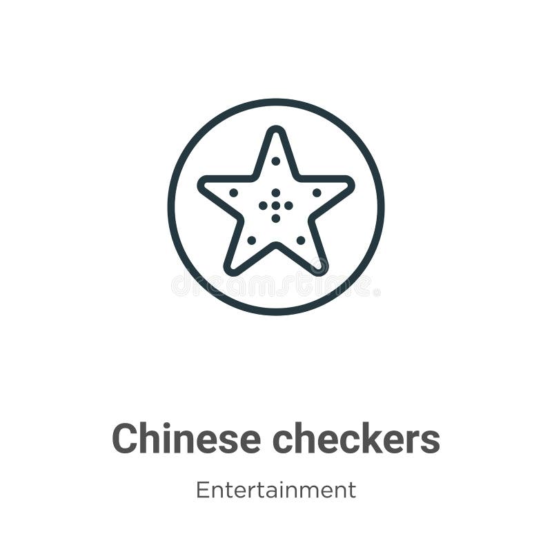 Chinese Checkers Outline Vector Icon. Thin Line Black Chinese Checkers ...