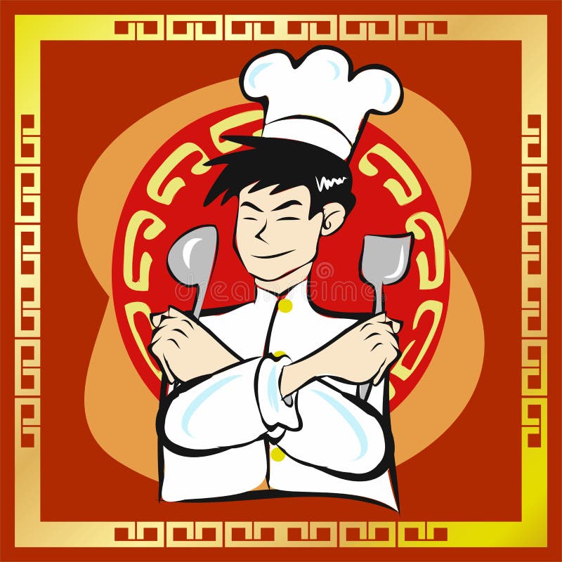 Chinese chef stock illustration. Illustration of balanced - 14774713