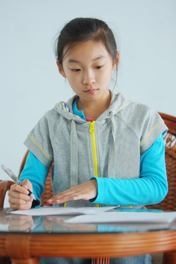 Chinese Child Makes Homework Stock Photo - Image of human, study: 14890320