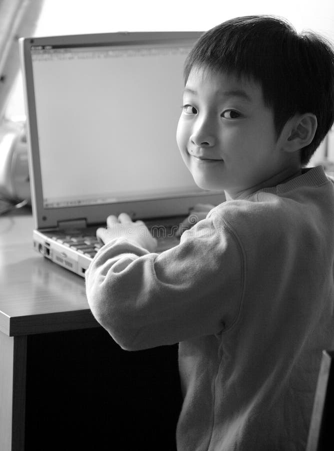 Children use computer stock photo. Image of students, student - 3326120