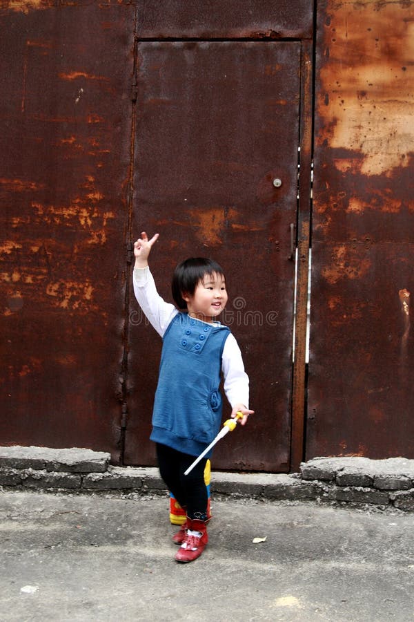 Chinese children playing. stock photo. Image of natural - 6635230
