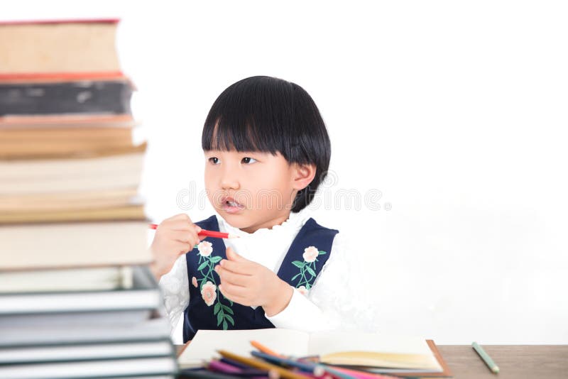 Chinese Children Studying Hard in Class Stock Photo - Image of exercise ...