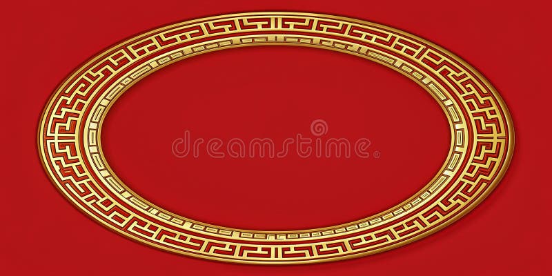 Chinese Circle Decorative Round Frame Generative by AI Stock ...