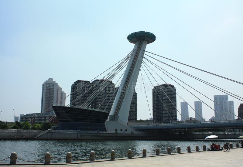 Chinese city bridge editorial stock photo. Image of construction - 97089403