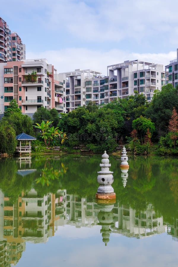 Chinese Classical Gardens stock photo. Image of hazy - 64483580