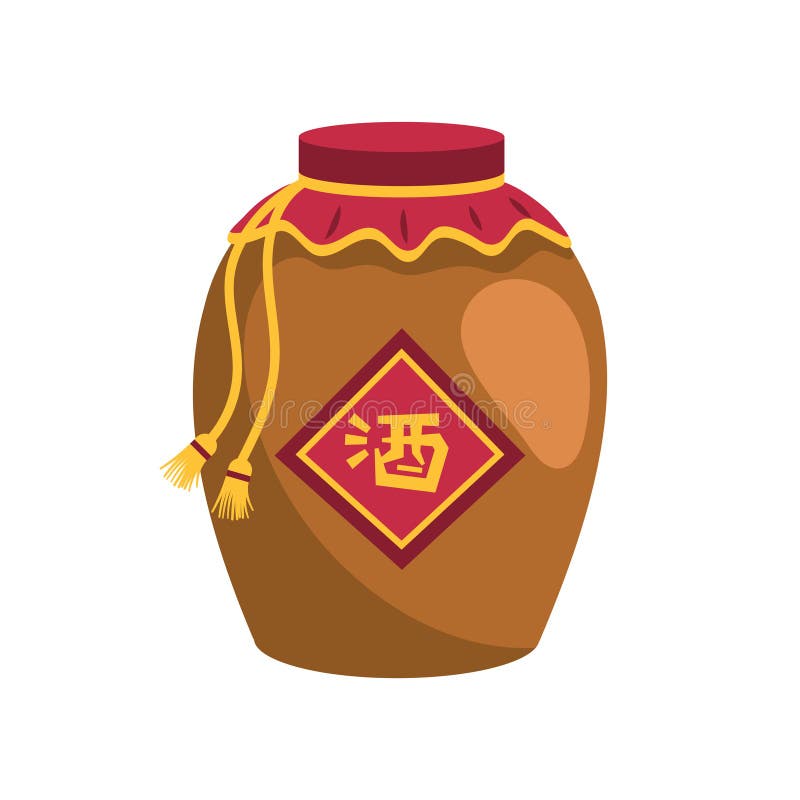 Chinese clay pot stock vector. Illustration of ceramic - 327741992