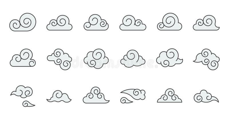 Cloud Icon Set stock vector. Illustration of computing - 35212527
