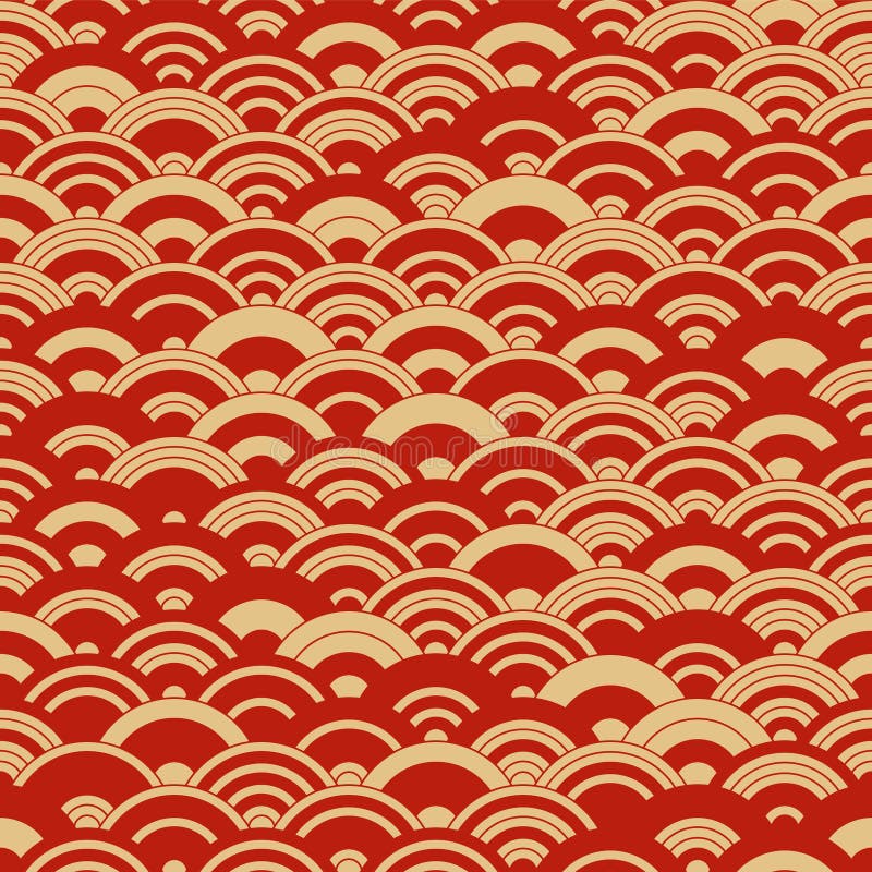 Chinese Cloud or River Seamless Pattern Vector. Traditional Asian ...