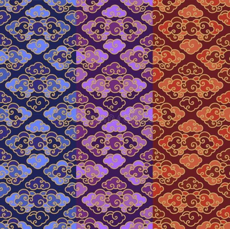 Chinese Clouds Traditional Seamless Pattern Vector Stock Vector ...