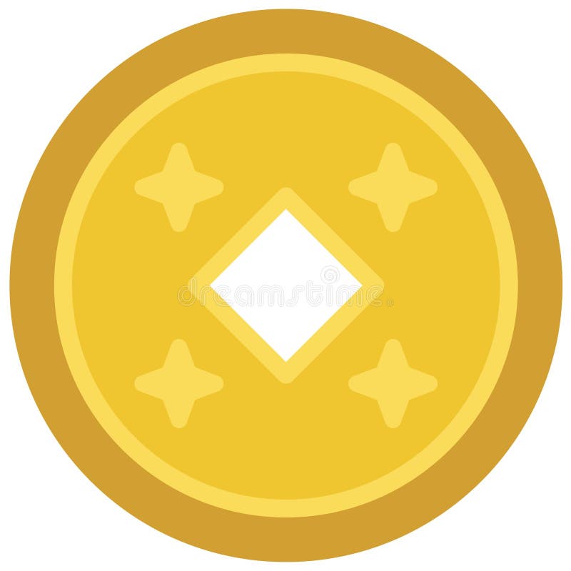 Chinese Coin Icon ,Chinese New Year Vector Illustration Stock Vector ...