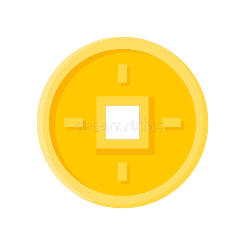 Chinese Coin Vector, Chinese New Year Flat Icon Stock Vector ...