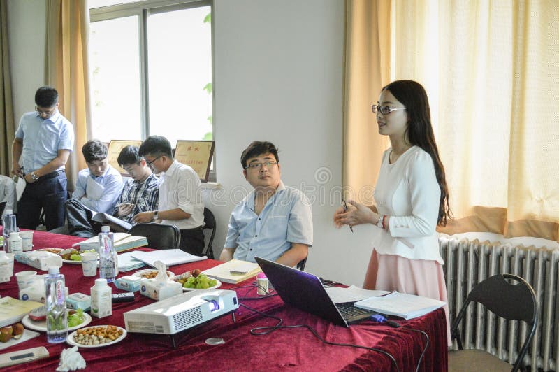 Chinese College Student during the Presentation 2 Editorial Photography ...