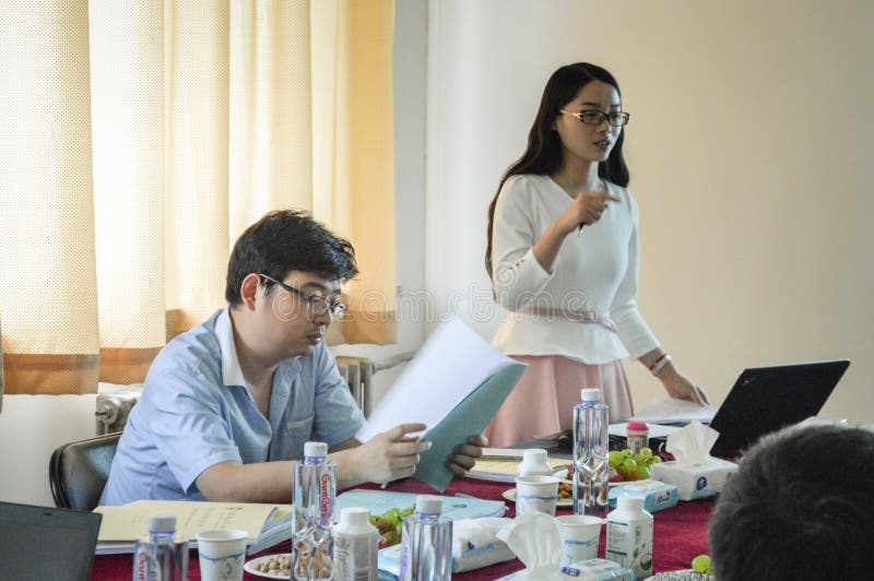 Chinese College Student during the Presentation 4 Editorial Photography ...