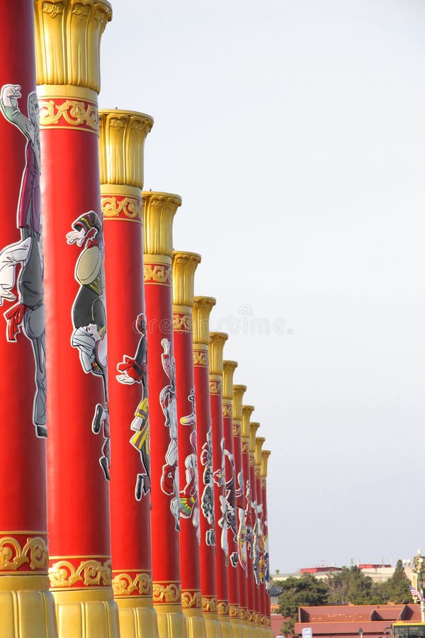 Chinese Columns Tiananmen Square Beijing Stock Photo - Image of china ...