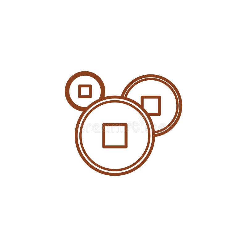 Chinese Copper Coin Isolated on White Background. 3D Illustration Stock ...