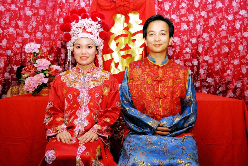 Chinese bride and groom stock photo. Image of woman, culture - 18065392