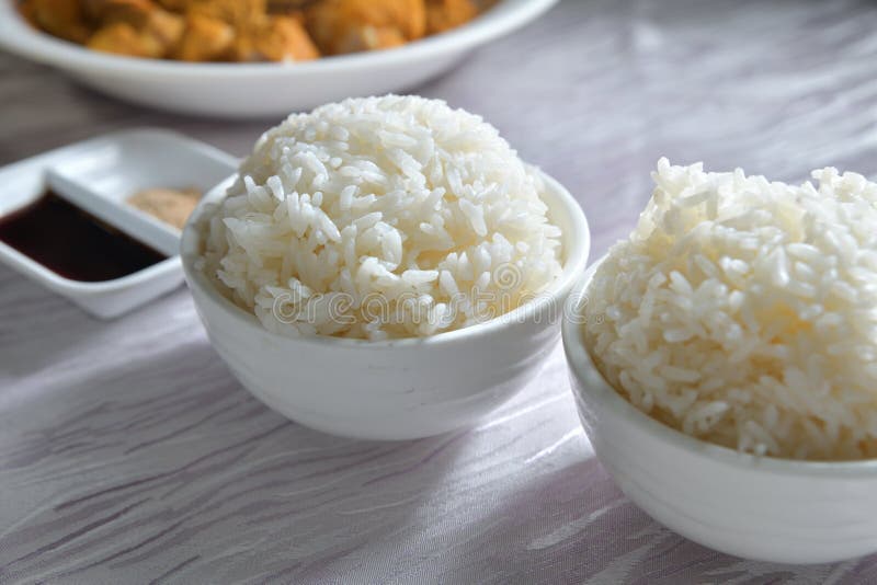 Chinese Cuisine White Plain Rice Yam Cha Stock Photo - Image of drink ...