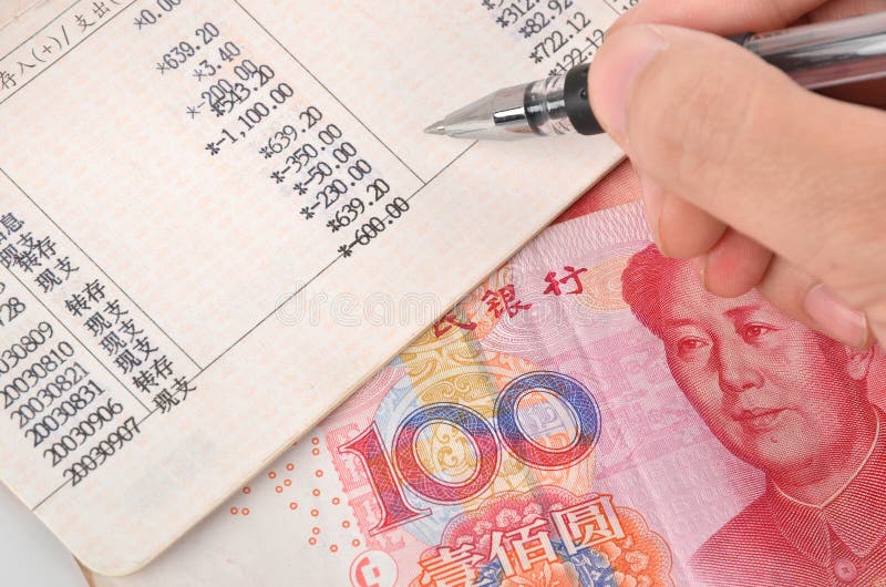 Passbook and RMB. stock photo. Image of financial, course - 8090976