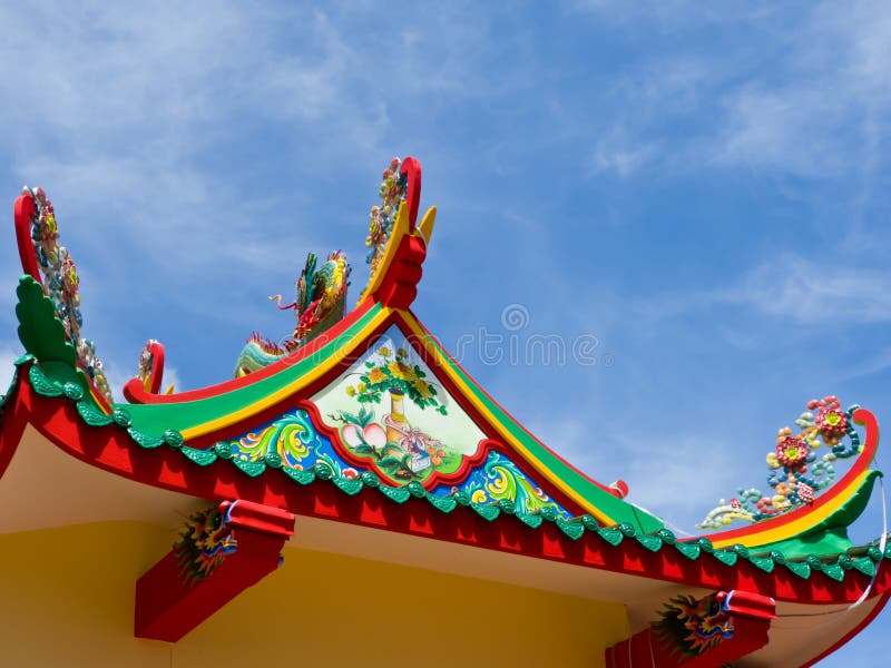 Chinese De Kunsttempel Van Het Dak Stock Afbeelding - Image of ...