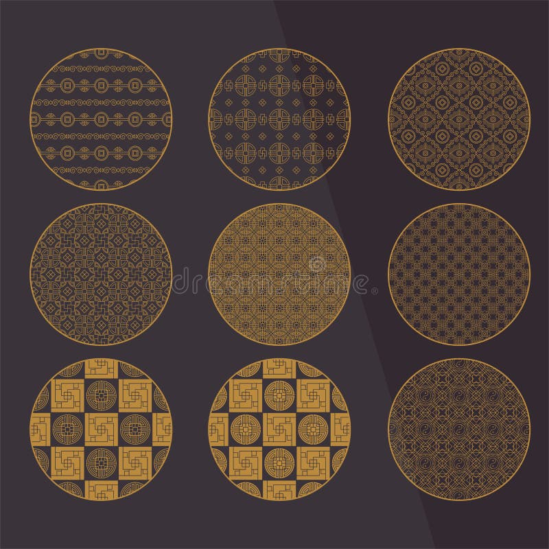 Chinese Decoration Elements. Frame, Border or Tiles with Patterns ...