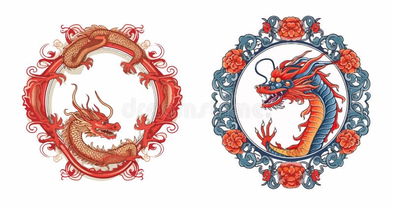 Chinese Dragon Corner Border Stock Illustrations – 84 Chinese Dragon ...