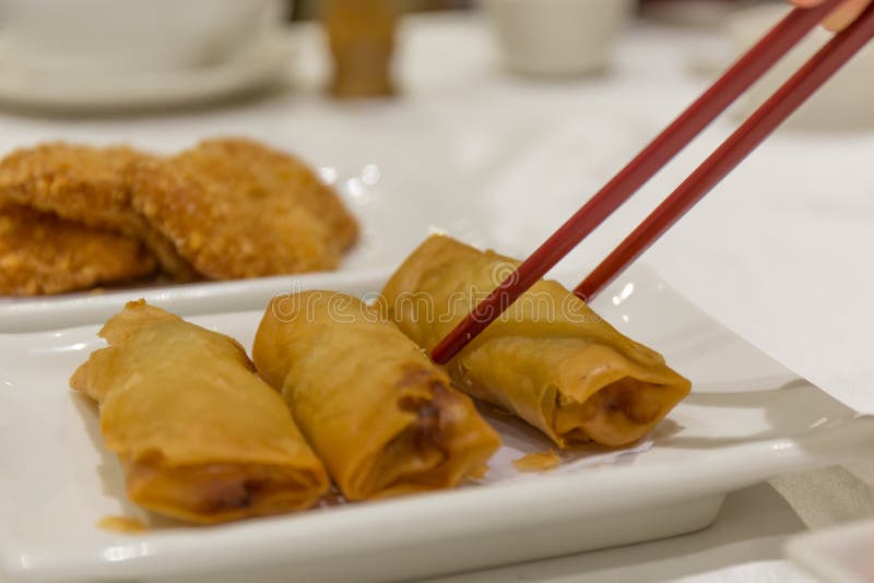 Chinese Deep Fried Spring Rolls Stock Photo - Image of rolls, oriental ...