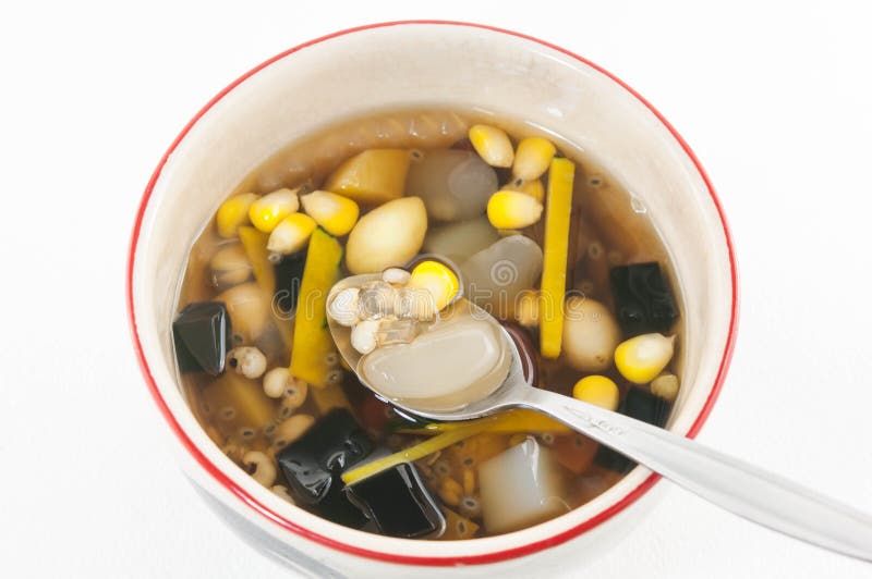 Chinese Dessert ,Assorted Beans in Longan Syrup Stock Photo - Image of ...