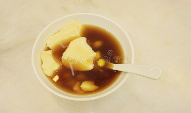 Chinese Dessert, Bean Curd and Ginger Syrup Stock Image - Image of diet ...