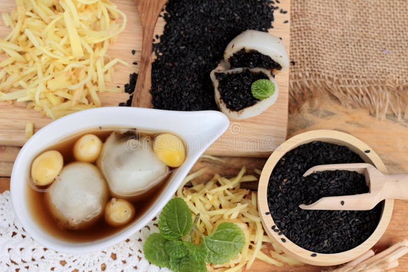 Chinese Dessert ,glutinous Rice Balls in Ginger Soup. Stock Photo ...