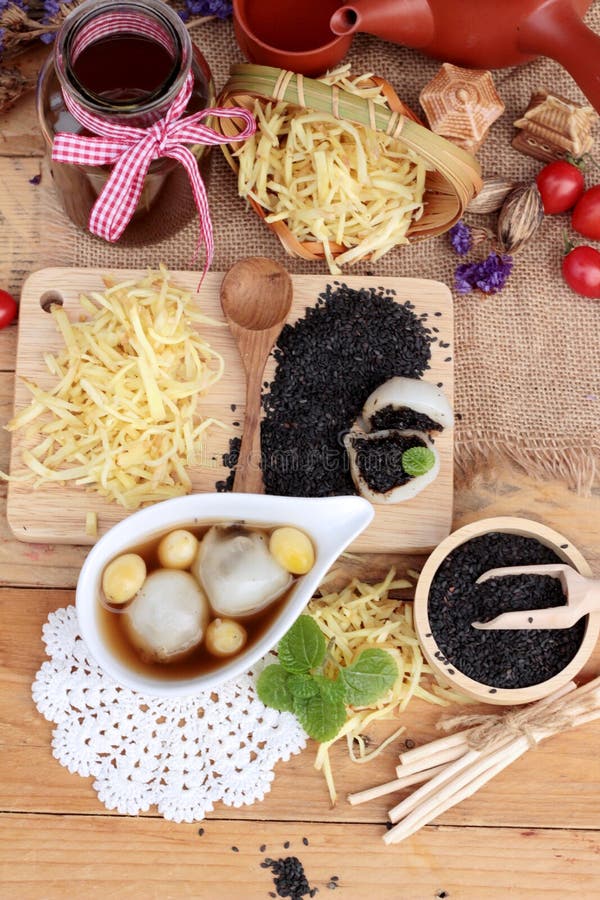 Chinese Dessert ,glutinous Rice Balls in Ginger Soup. Stock Photo ...