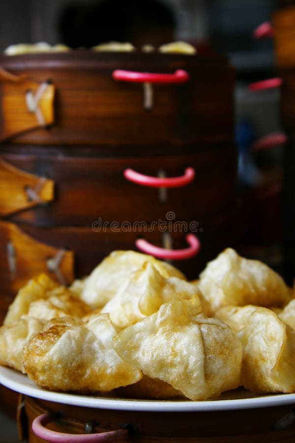 Chinese Dim Sum , in Basket of Bamboo Stock Image - Image of cook ...