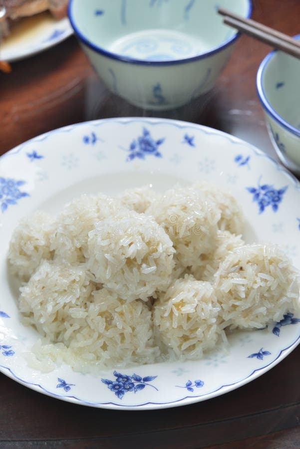 Glutinous Plain Rice Dumpling Stock Photo - Image of round, glutinous ...