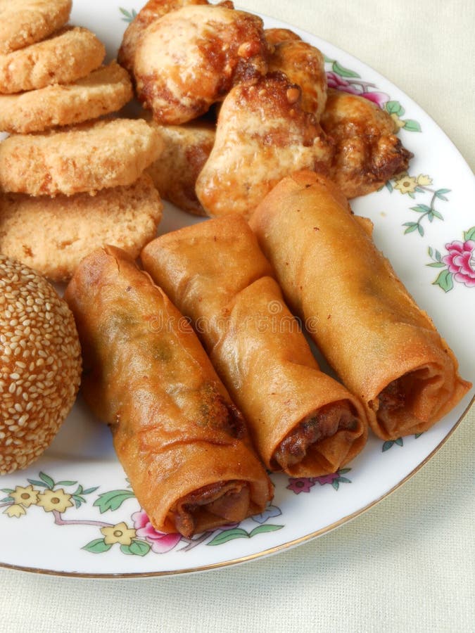 Chinese dim sum platter stock image. Image of eggroll - 76174943