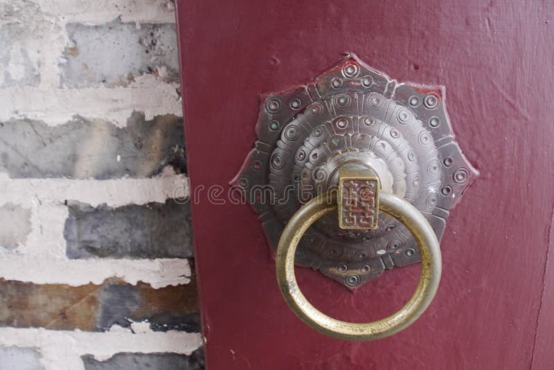 Chinese doorknob stock photo. Image of building, architecture - 80032558