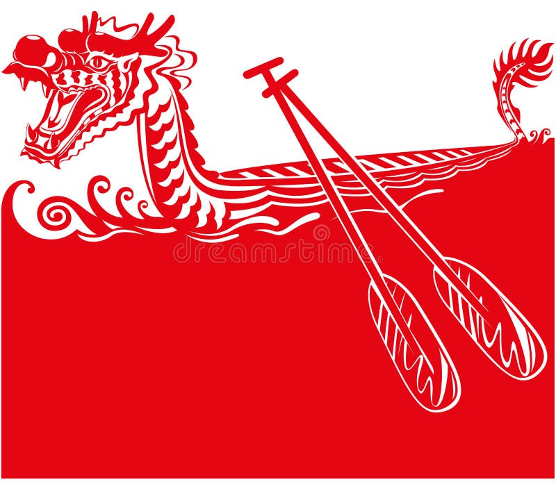 Chinese Dragon Boat Background Illustration Stock Vector - Illustration ...
