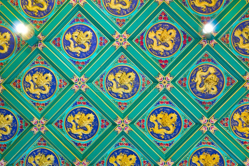 Chinese dragon on ceiling stock image. Image of chinatown - 25314451