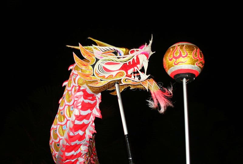 Chinese Dragon Dance stock image. Image of form, traditional - 232565641