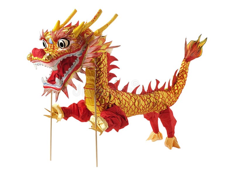 Chinese Dragon Dance Puppet Perfect for Festivals Isolated on a ...