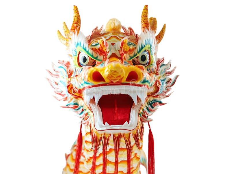 Chinese Dragon Dance Puppet Perfect for Festivals Isolated on a ...