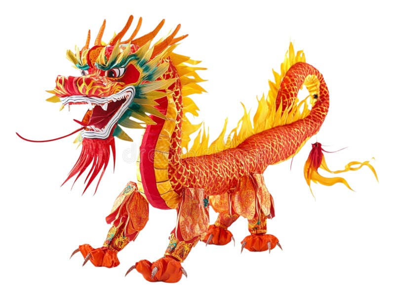 Chinese Dragon Dance Puppet Perfect for Festivals Isolated on a ...