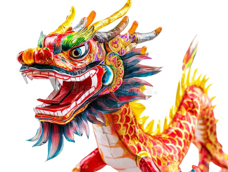Chinese Dragon Dance Puppet Perfect for Festivals Isolated on a ...