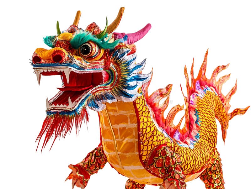 Chinese Dragon Dance Puppet Perfect for Festivals Isolated on a ...