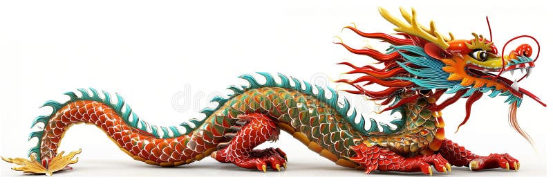 Chinese Dragon Isolated on Transparent White Background Stock Image ...